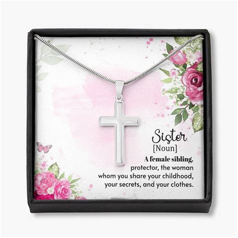 A Female Sibling Cross Necklace Teepoem Ltd