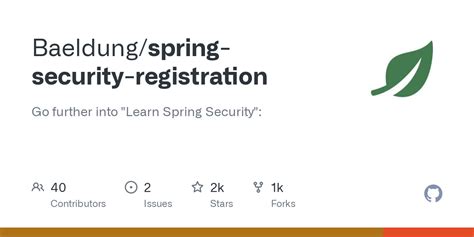 Github Baeldungspring Security Registration Go Further Into Learn Spring Security