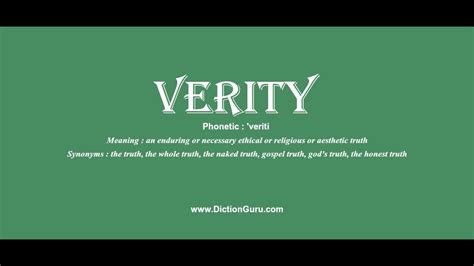 Verity Pronounce Verity With Meaning Phonetic Synonyms And Sentence