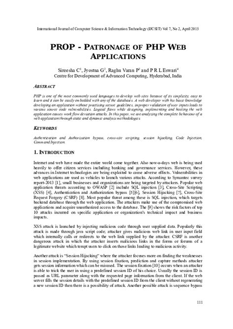 Doc Prop Patronage Of Php Web Applications