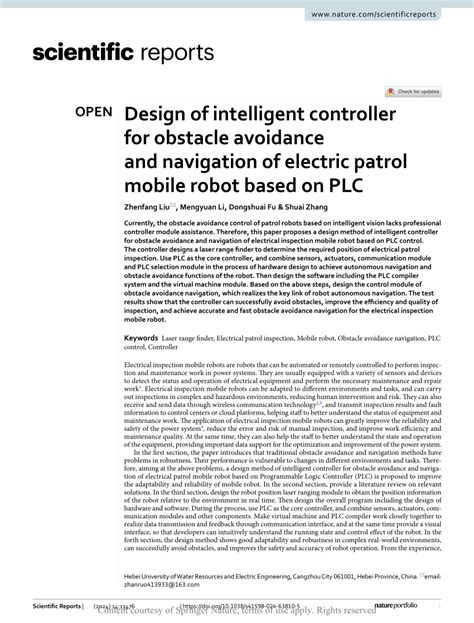 Pdf Design Of Intelligent Controller For Obstacle Avoidance And Navigation Of Electric Patrol