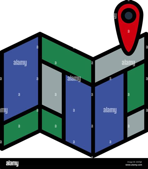 Icon Of Map Scheme Editable Bold Outline With Color Fill Design