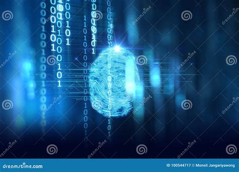 Fingerprint Scanning On Blue Technology Illustration Stock Illustration Illustration Of