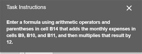 Solved Enter A Formula Using Arithmetic Operators