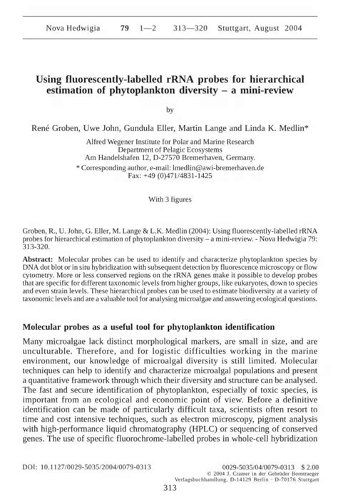 Pdf Using Fluorescently Labelled Rrna Probes For Hierarchical