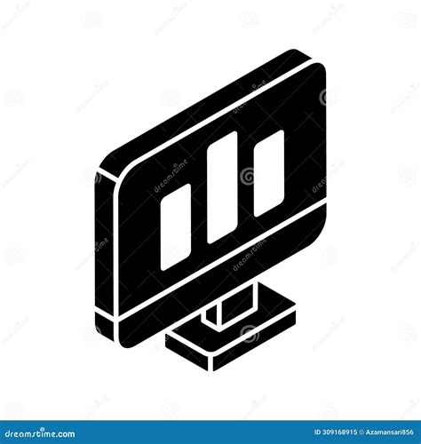 Bar Chart Inside Monitor Showing Concept Icon Of Online Analytics Or Online Stats Stock Vector