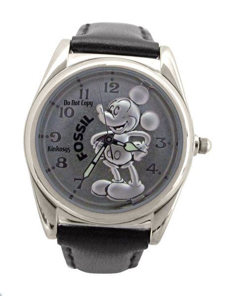New Mens Disney Fossil Mickey Mouse Silver Silhouette Limited Edition Watch Htf