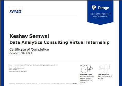 Certificationachievement Dataanalytics Kpmg Forageinternship Keshav Semwal