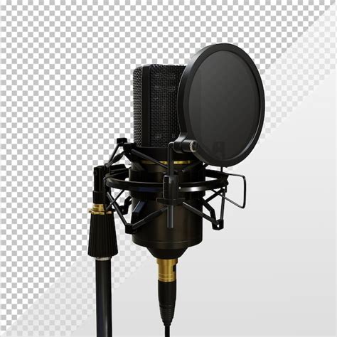 Premium Psd 3d Rendering Of Condenser Microphone Perspective View