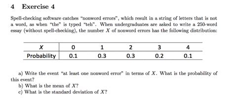 solved 4 exercise 4 spell checking software catches nonword