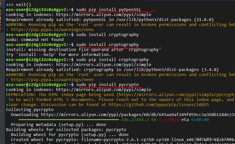 Ubuntu安装scrapy后shell报错modulenotfounderror No Module Named ‘openssl