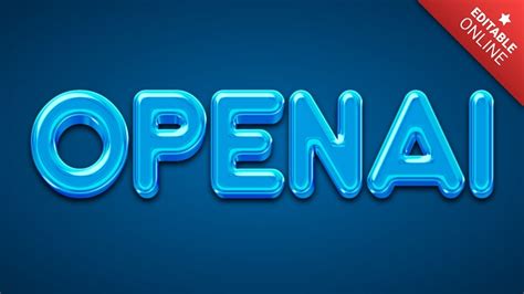 Openai Blue Metallic Chrome Text Effect Generator