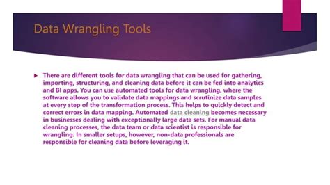 data wrangling presentation pptx databases computer software and