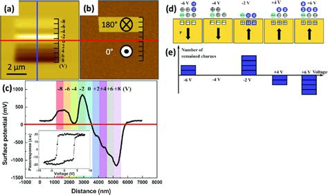 A Kpfm Surface Potential And B Pfm Image Of The Area Scanned With Download Scientific
