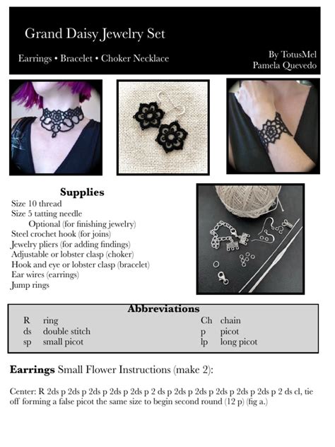 Grand Daisy Jewelry Patternfinal Pdf Tatting
