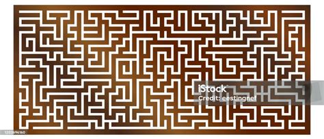 미로 장식컷 컷 아웃 실루엣 패널 인쇄 레이저 절단 스텐실 조각을위한 템플릿 방 칸막이 벡터 그림입니다 0명에 대한 스톡 벡터 아트 및 기타 이미지 Istock