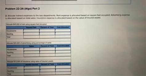 solved required information problem 22 2a algo allocation