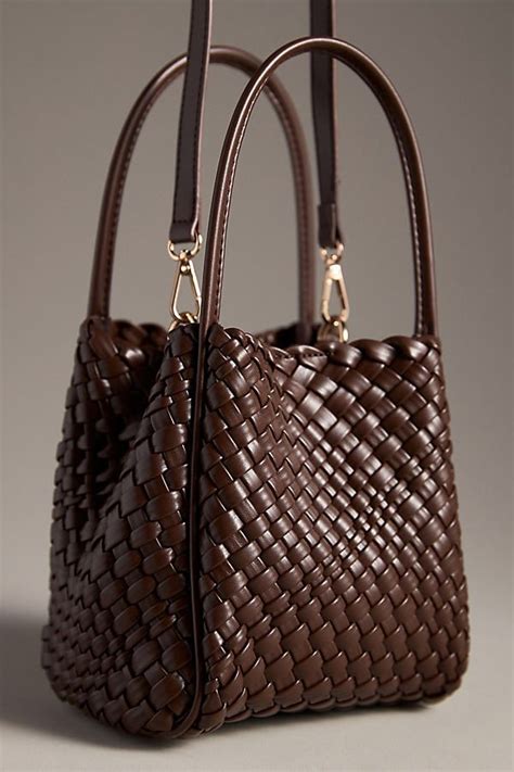 Anthropologie The Hollace Tote Woven Mini Edition Brown