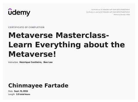 Completed Metaverse Masterclass Chinmayee Fartade Posted On The