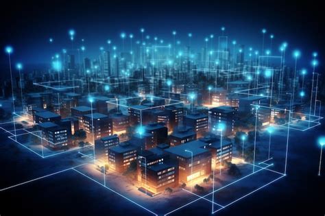 Digital Community Smart Homes And Digital Community Premium Ai Generated Image