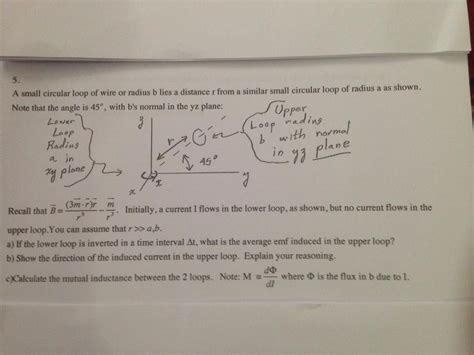 A Small Circular Loop Of Wire Or Radius B Lies A Chegg Com