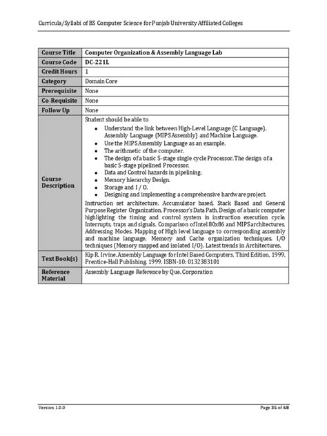 Assembly 221l Computer Organization And Assembly Language Lab Pdf Computers