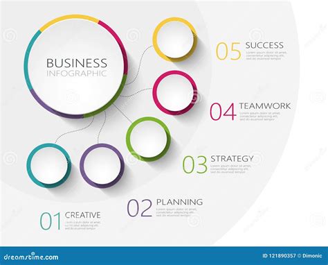Five Steps Infographic Process Flowchart With Hexagons With Icons And Text Cartoon Vector