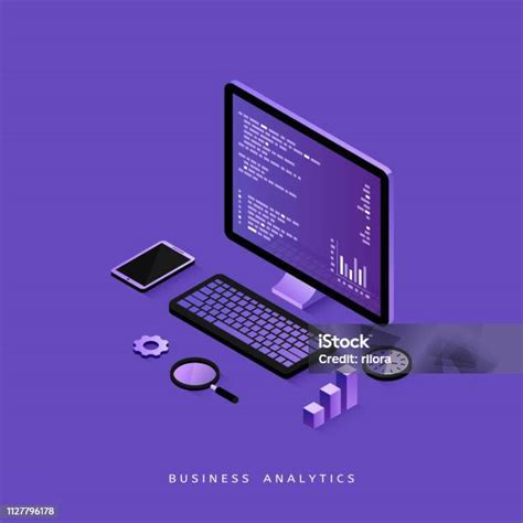 현대 평면 디자인 웹사이트 및 모바일 웹사이트에 대 한 분석의 아이소메트릭 개념 프레 젠 테이 션 방문 페이지에 대 한 디자인 3 차원 Isometric 플랫 디자인입니다