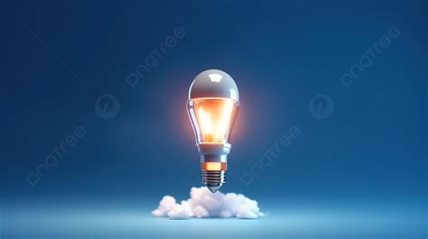 창의적인 사고와 아이디어 생성을 위한 흰색 전구가 있는 파란색 배경에 혁신적인 로켓이 솟아 있습니다 발명 후원 새로운 시작 배경 일러스트 및 사진 무료 다운로드
