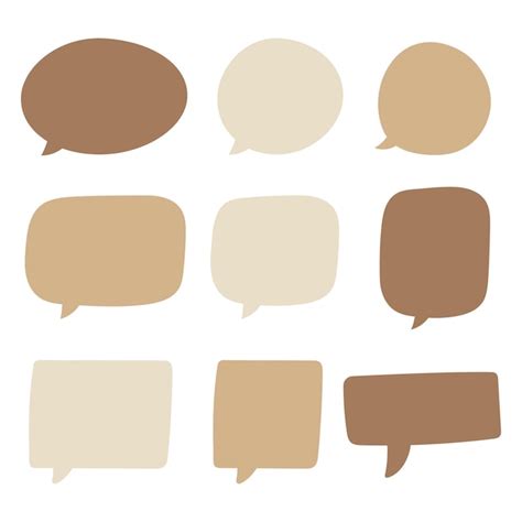 Premium Vector Message Bubbles Hand Drawn Tan Colours
