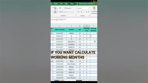 Calculate Working Years And Months Hr Calculate The Number Of Years
