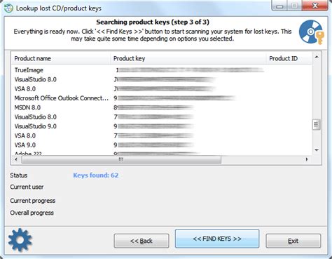 Searching For Lost Product Keys
