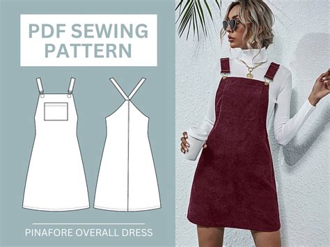 Overall Dress Pattern Pinafore Dress Pattern Digital Pdf Sewing