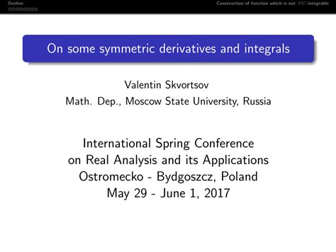Pdf On Some Symmetric Derivatives And Integrals