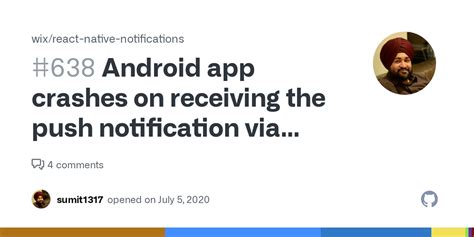 Android App Crashes On Receiving The Push Notification Via Fcm · Issue