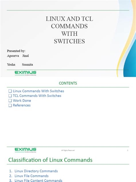 Linux And Tcl Commands With Switches Pdf