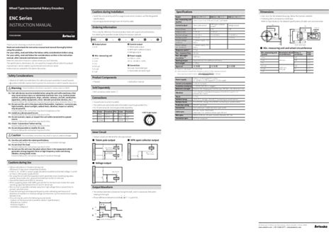 rotary encoder enc series instruction manual pdf electrical