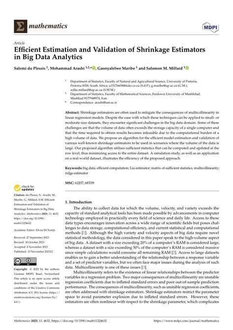 Pdf Efficient Estimation And Validation Of Shrinkage Estimators In