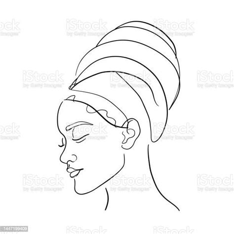 추상적인 미니멀리즘 모던 스타일의 아름다운 아프리카 여성 작품 아프리카계 미국 민족에 대한 스톡 벡터 아트 및 기타 이미지 아프리카계 미국 민족 여자 한 명의 여자만