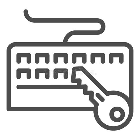 Keyboard And Key Line And Glyph Icon Keyboard Protection Vector
