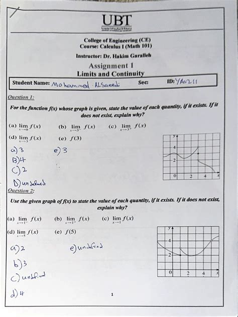 Calculus Assignment 1 Pdf