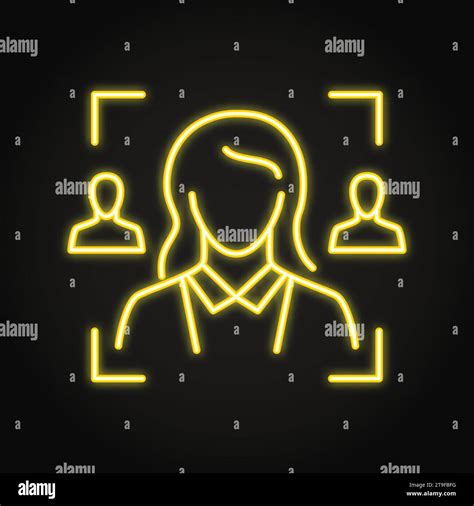 customer focus neon line icon target audience client targeting