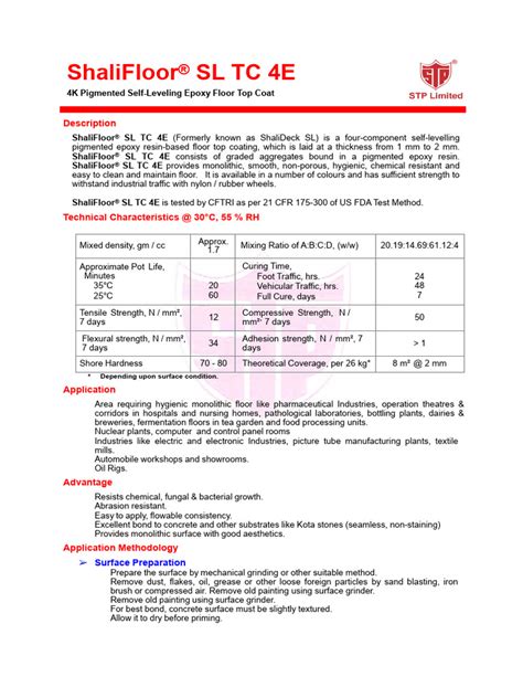 Shalifloor Sl Tc 4e Download Free Pdf Concrete Epoxy