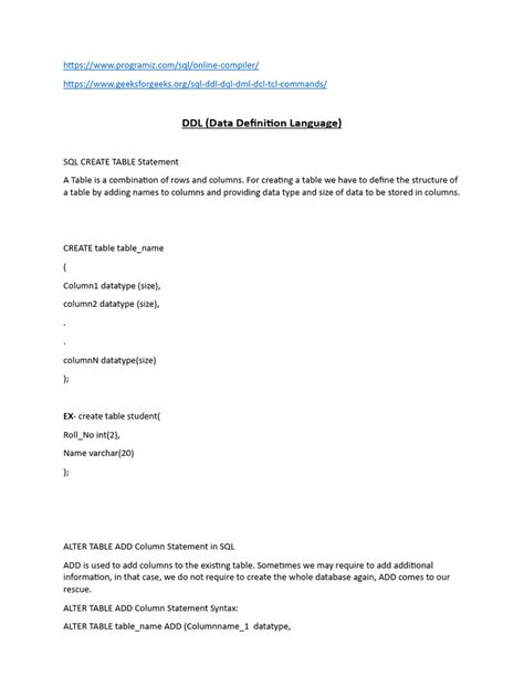 Experiment 1 Ddl And Dml 2 Pdf Databases Data Management