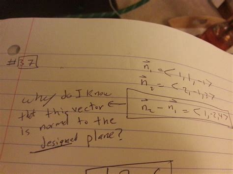 Solved Why Do I Know This Vector Is Normal To Designed Chegg