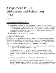 IP Addressing And Subnetting Creating Efficient Subnets Course Hero