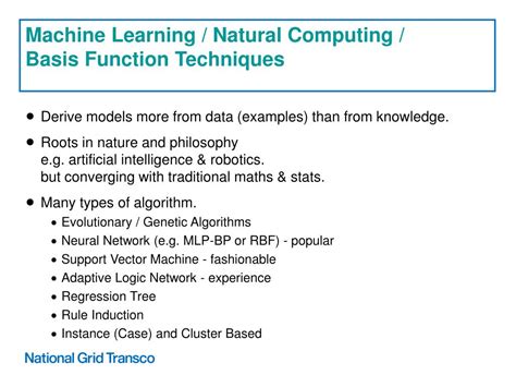Ppt Datamining Methods For Demand Forecasting At National Grid Transco Powerpoint Presentation