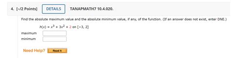 Solved Find The Absolute Maximum Value And The Absolute