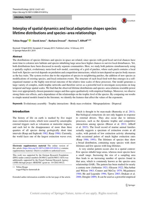 interplay of spatial dynamics and local adaptation shapes species