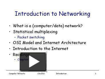 Introduction To Networking Presentation Free To Download
